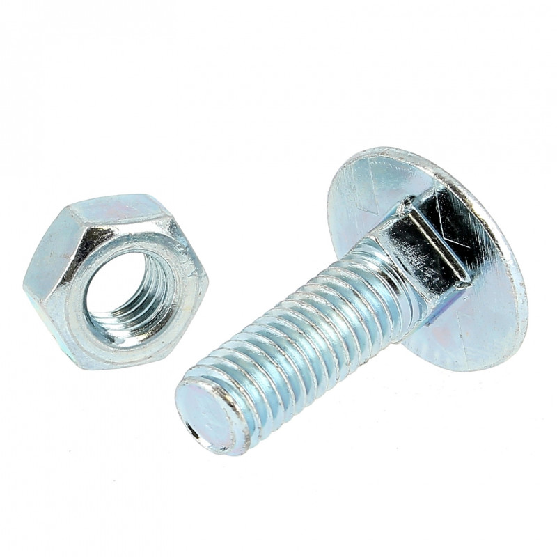 Achat Vis à Tête Ronde Collet Carré "Japy" Acier Zingué Blanc DIN 603 ...